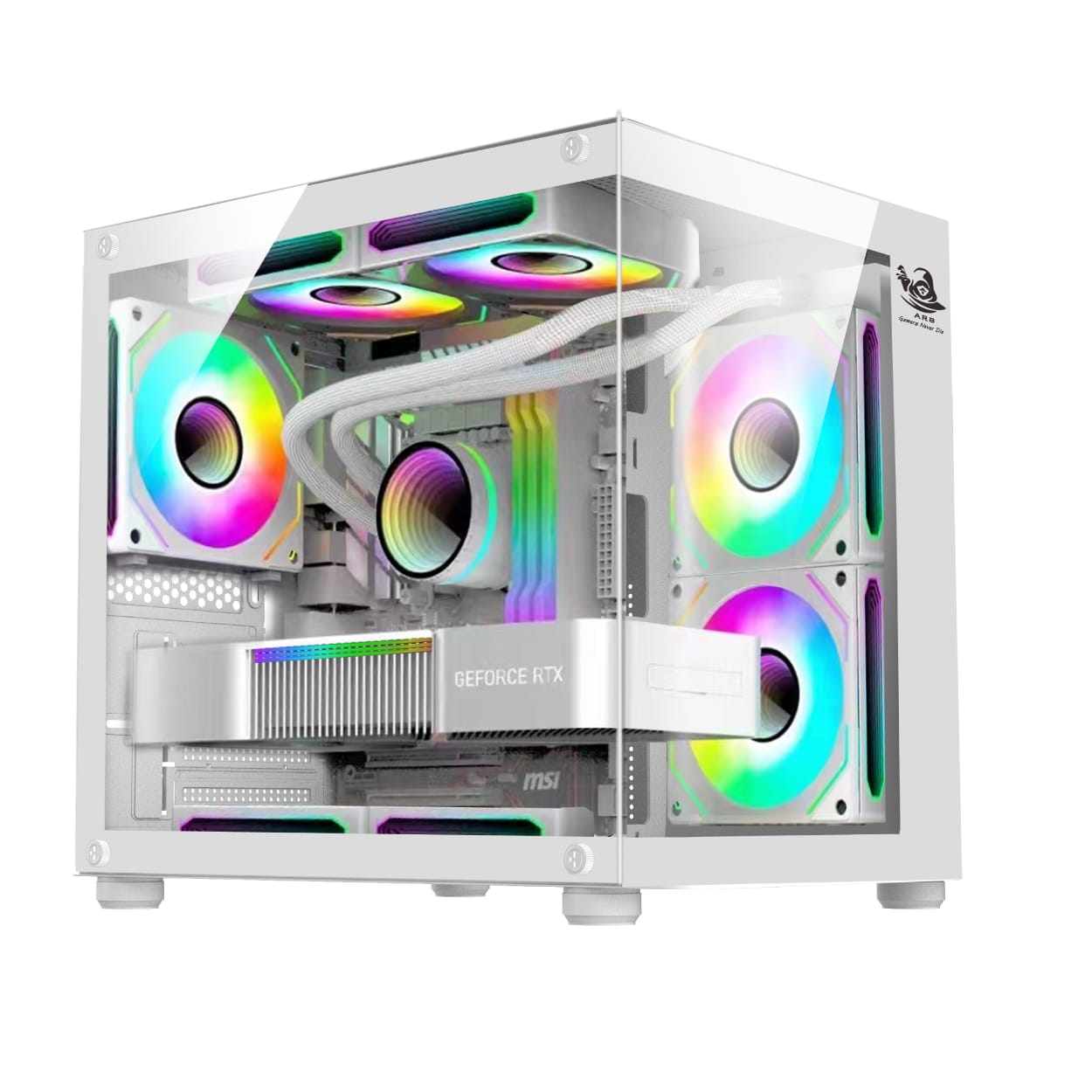 ARS Conqueror Mini X3 ARGB Desktop Gaming Case White – Powerland BD