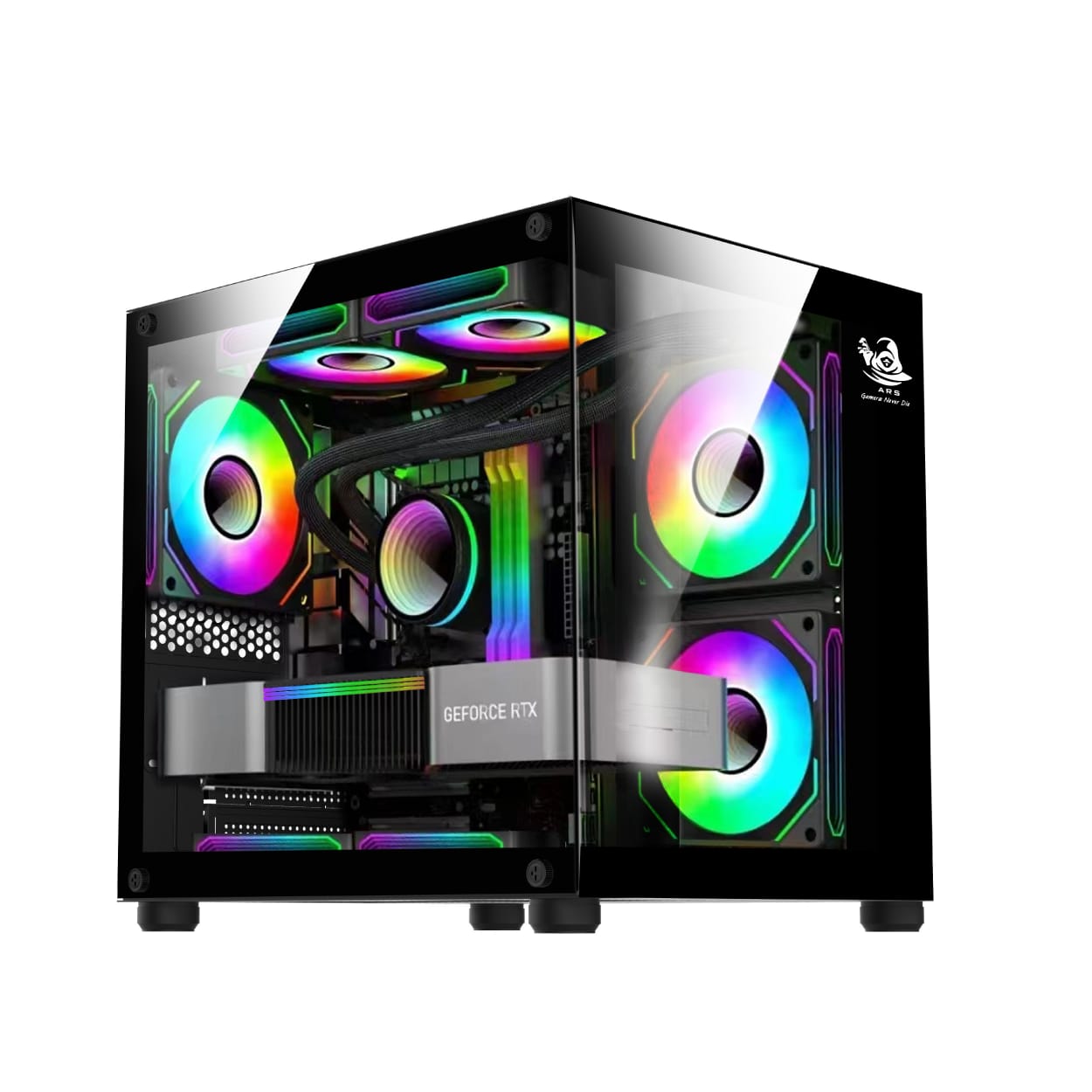 ARS Conqueror Mini X3 ARGB Desktop Gaming Case Black – Powerland BD