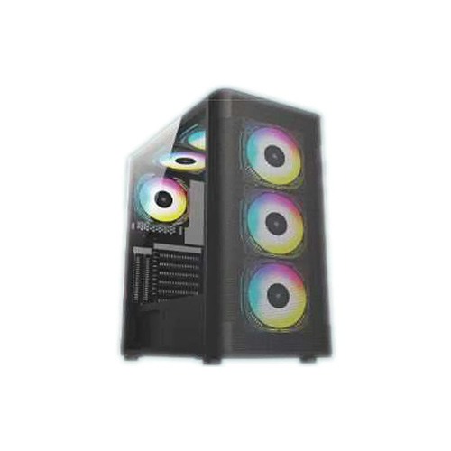 PC Power PP-GS2410 Crystal Glass DX Mesh ATX Desktop Gaming Case ...