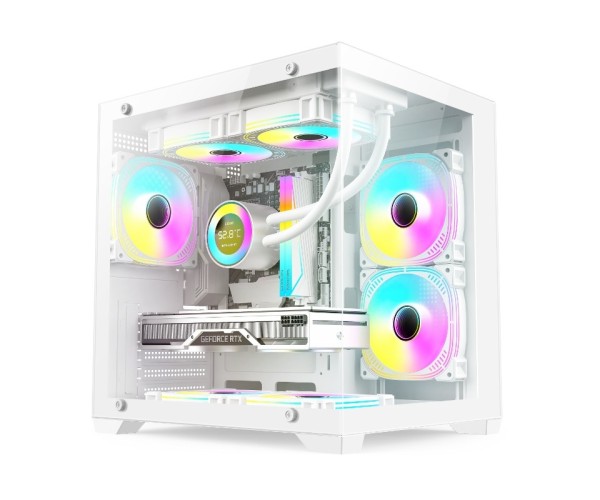 TECH POWER TM101 Gaming Case with 5 ARGB Fan – White – Powerland BD