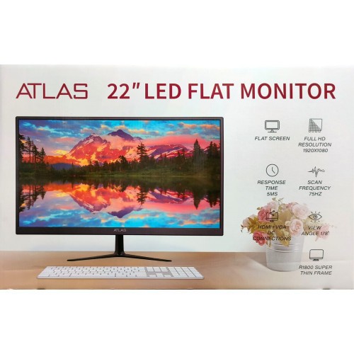 ATLAS Flat 22-Inch LED FHD Display Monitor – Powerland BD